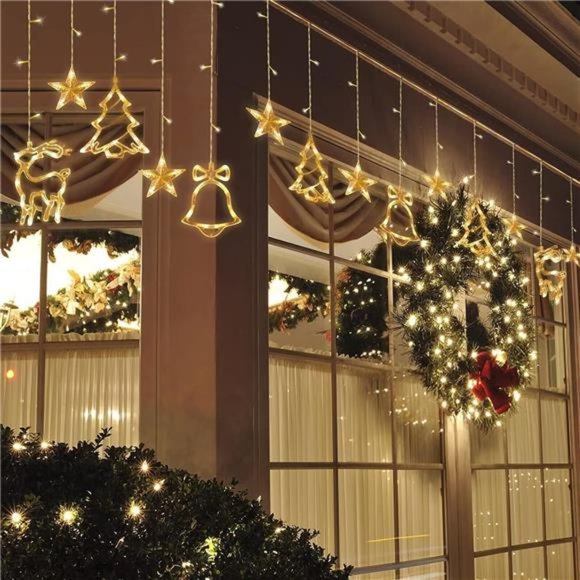Holiday | 115ft Christmas Window Lights Decorations 8 Flashing Modes ...
